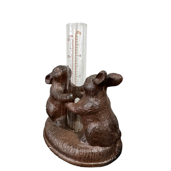 Cast Iron Rain Gauge - Two Rabbits - Taylor's Collection