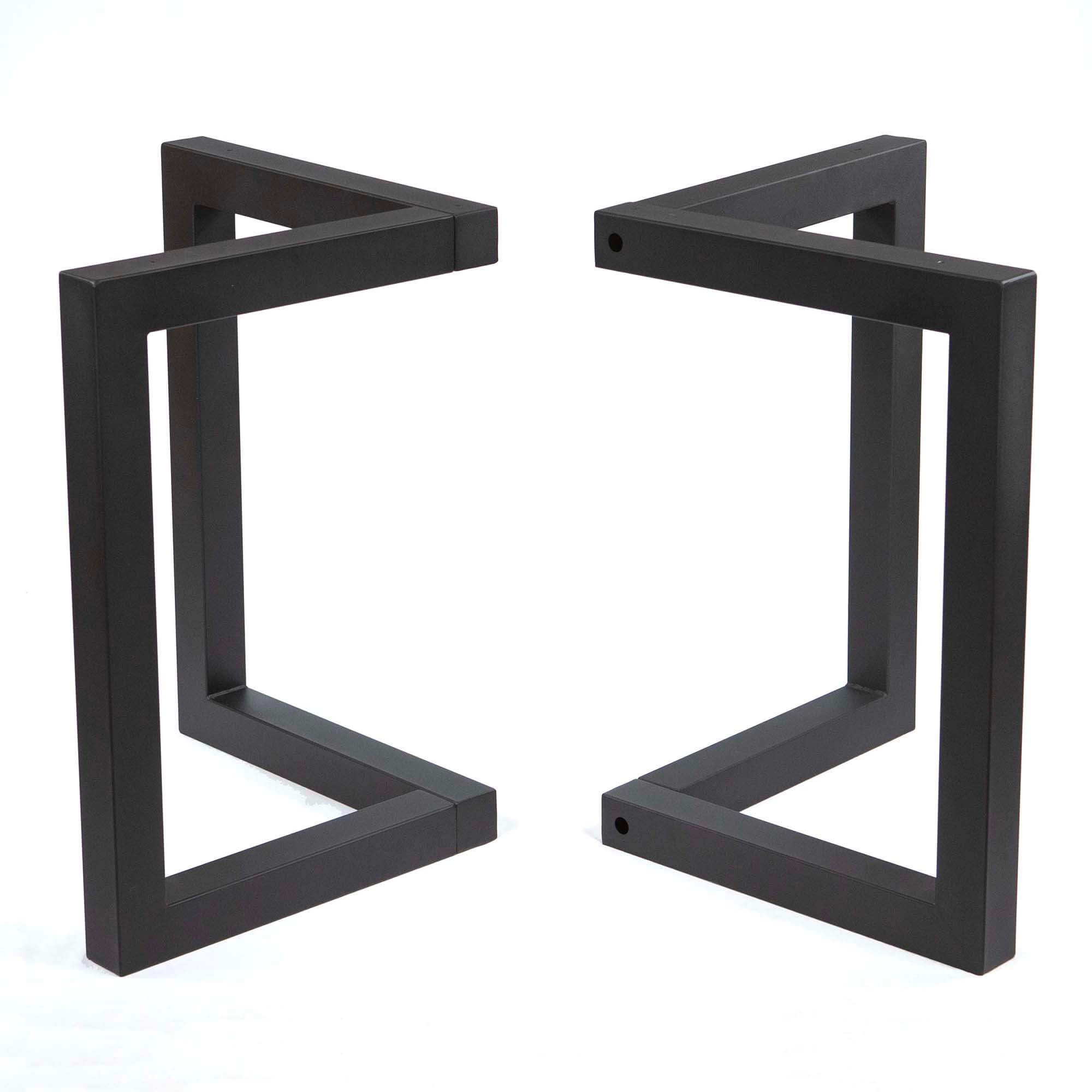 Chevron Metal Dining Table Legs, Black Powder Coated, SS2310